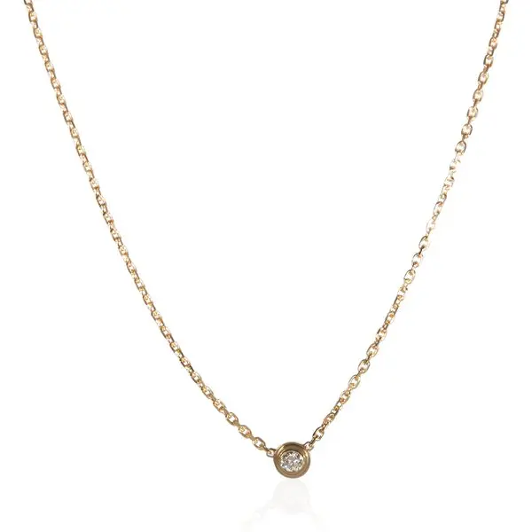 Cartier Yellow Gold Diamond Mini Model Damour Pendant Necklace - Yellow_gold