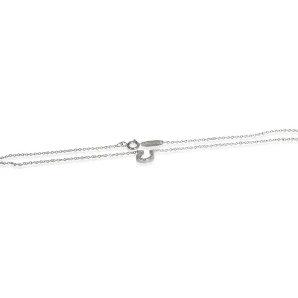 Tiffany & Co. White Gold Diamond Horseshoe Pendant Necklace