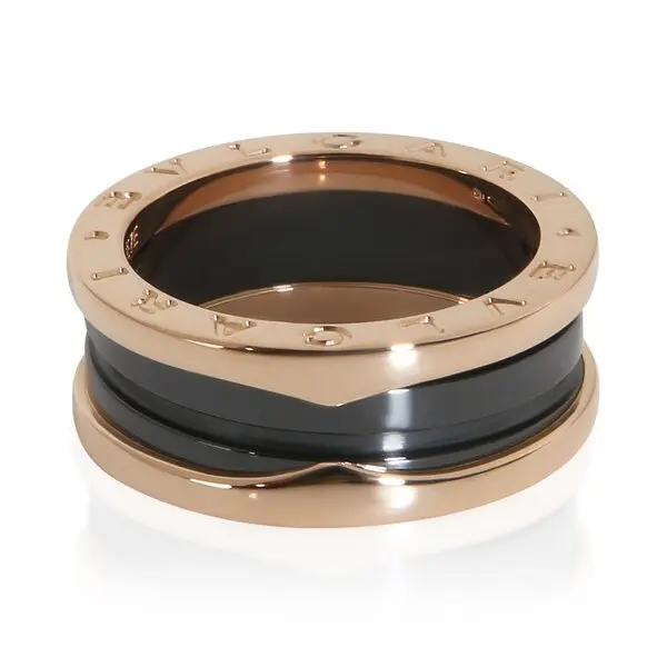 BVLGARI Rose Gold And Ceramic B.zero1 Ring - Rose_gold/ceramic