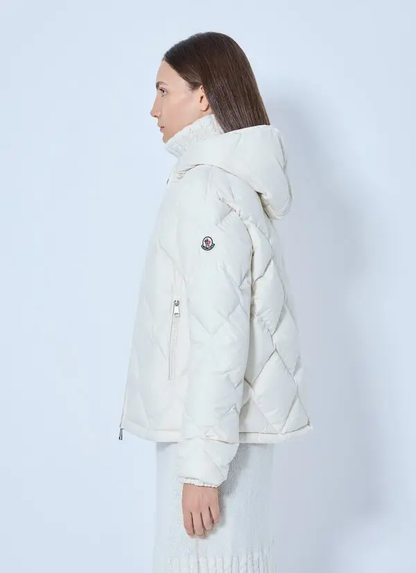 Moncler Arvouin Hooded Diamond-quilted Short Down Jacket - Multicolor