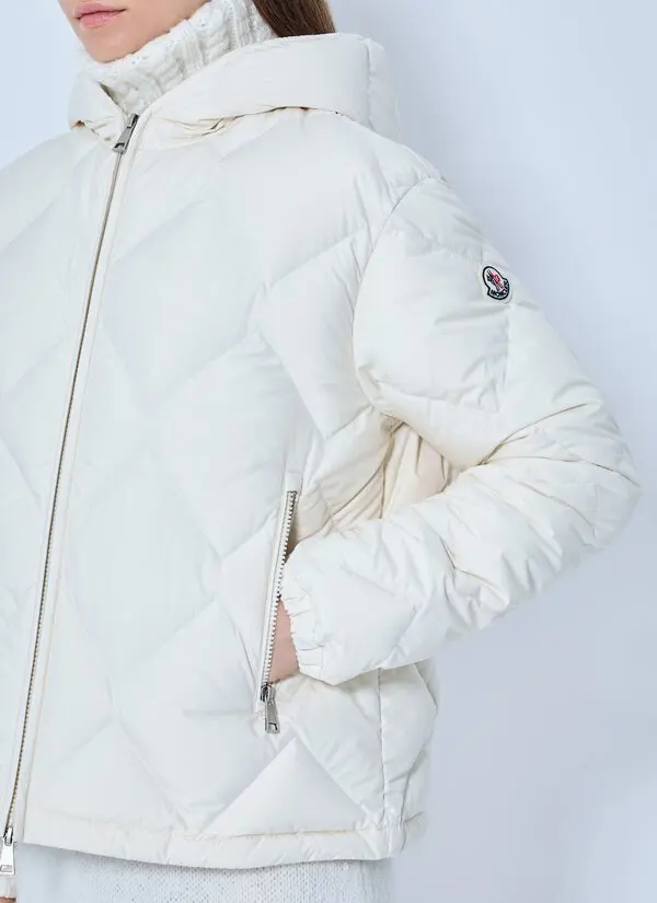 Moncler Arvouin Hooded Diamond-quilted Short Down Jacket - Multicolor