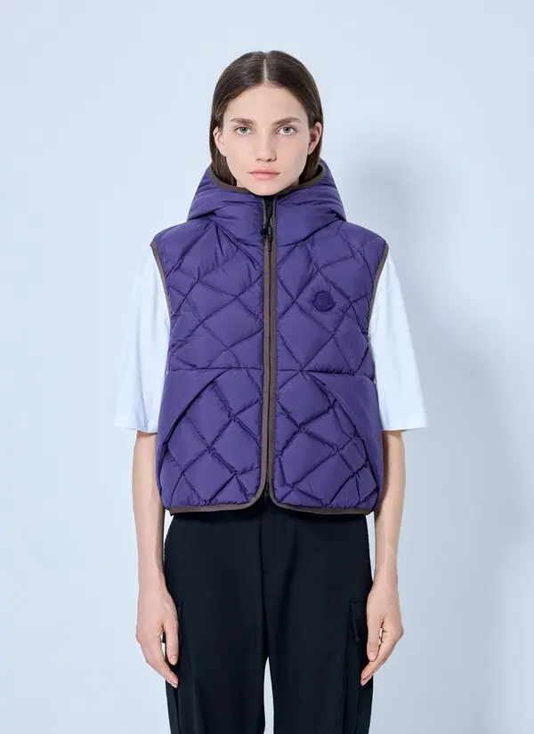 Moncler Arinella Hooded Down Gilet - Purple