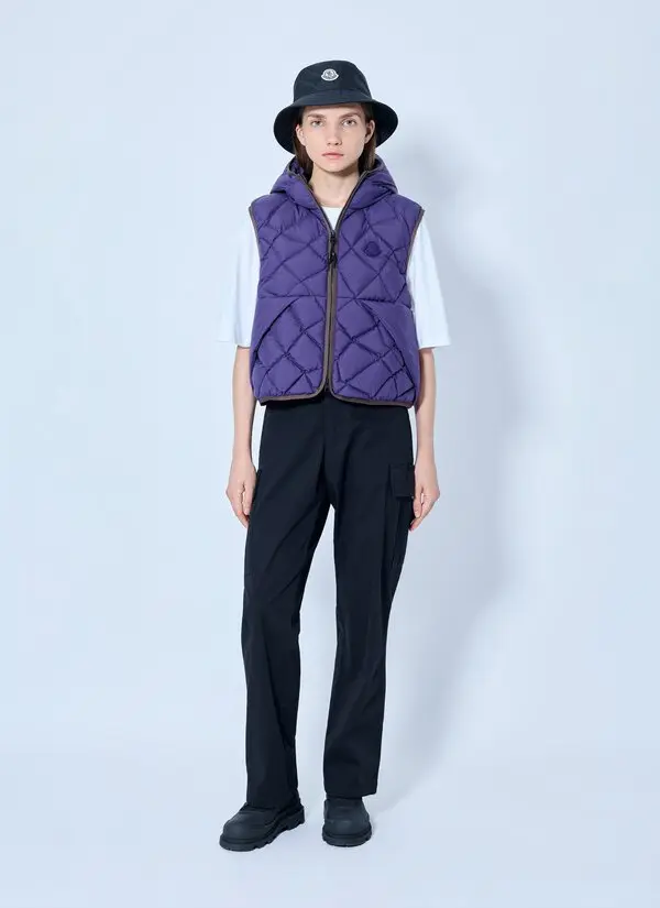 Moncler Arinella Hooded Down Gilet - Purple