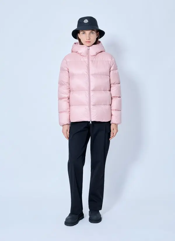 Moncler Feligule Hooded Short Down Jacket - Pink