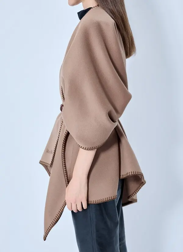 Max Mara Belted Wool Wrap - Cream