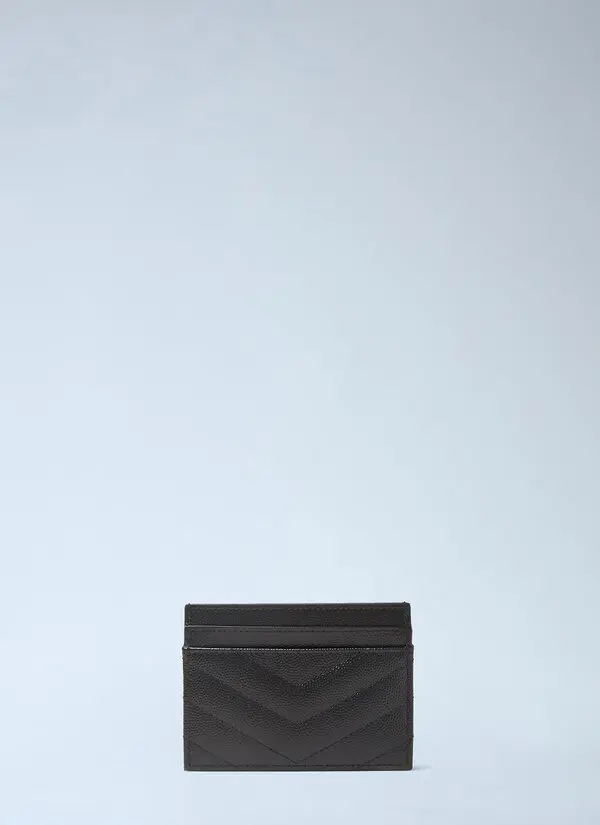 Saint Laurent Cassandre Matelassé Cardholder - Black