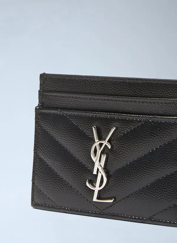 Saint Laurent Cassandre Matelassé Cardholder - Black