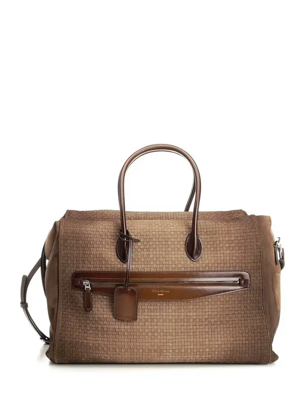 Santoni Woven Leather Holdall