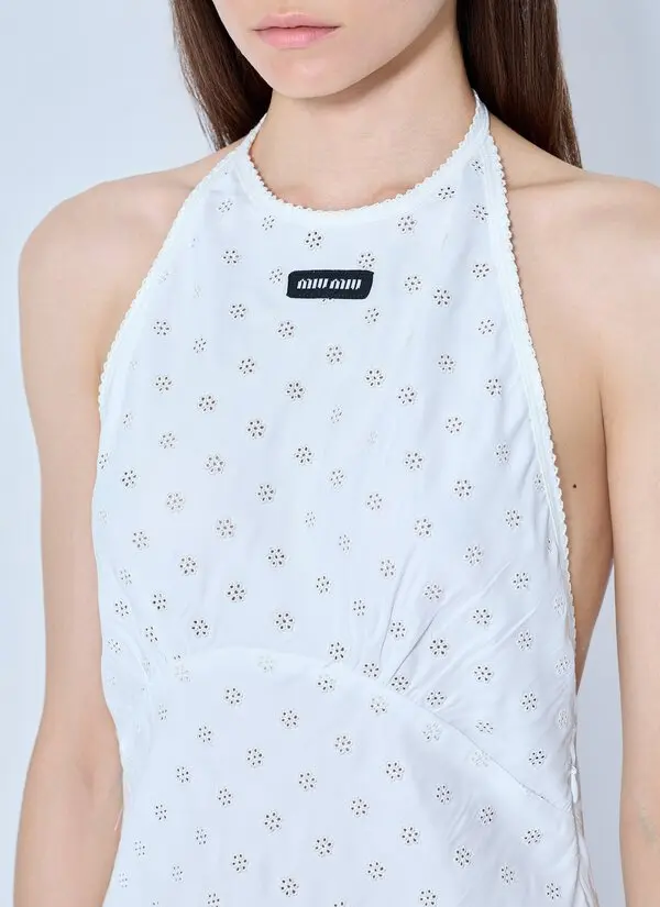 Miu Miu Cady Eyelet Lace Mini Dress