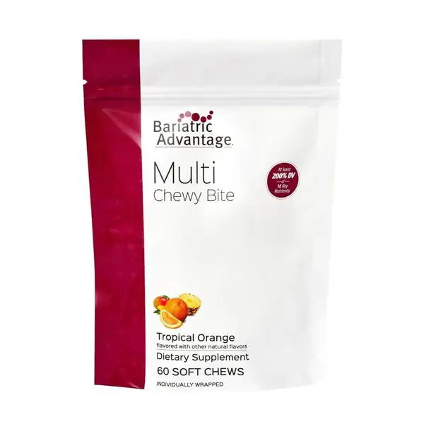BARIATRIC ADVANTAGE Multi Chewy Bite Soft Chew Multivitamin For Bariatric Surgery Patients Chewable Multivitamin With Folic Acid - No Color