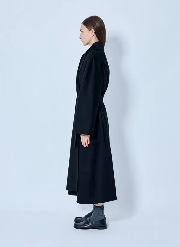Max Mara Belted Cashmere Coat - Black