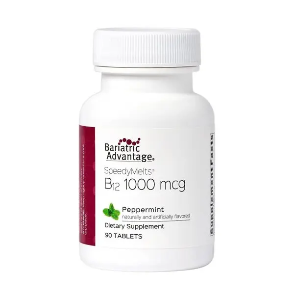 BARIATRIC ADVANTAGE Speedymelts B12 1000 Mcg Fast Melting With 200 Mcg Of Folic Acid For Nutritional Support Peppermint - No Color