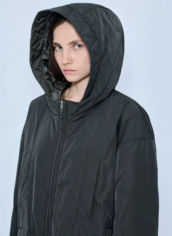 Max Mara Hooded Quilted Coat - Multicolor
