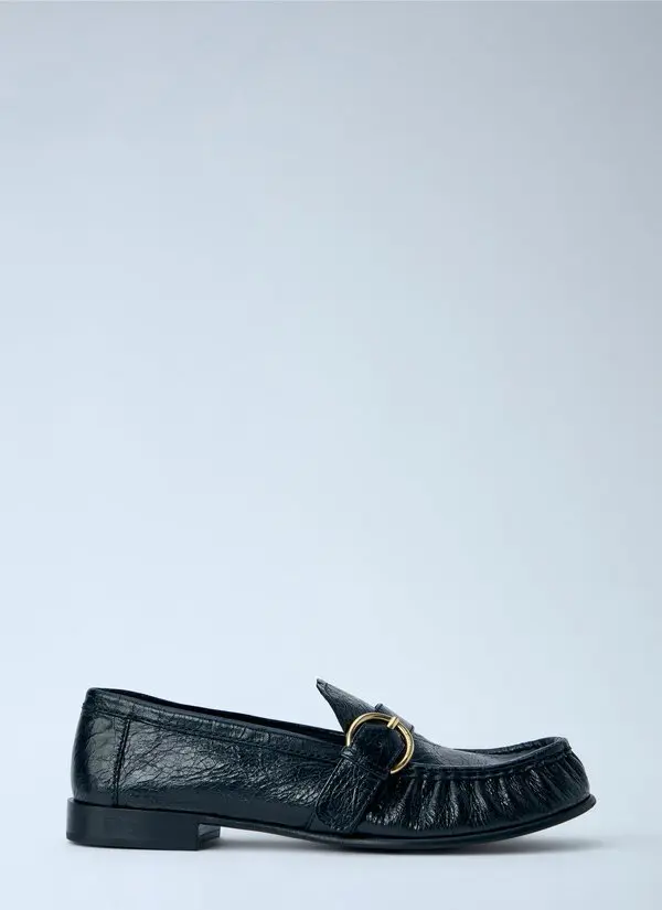 Miu Miu Leather Loafers With Buckle Detail
