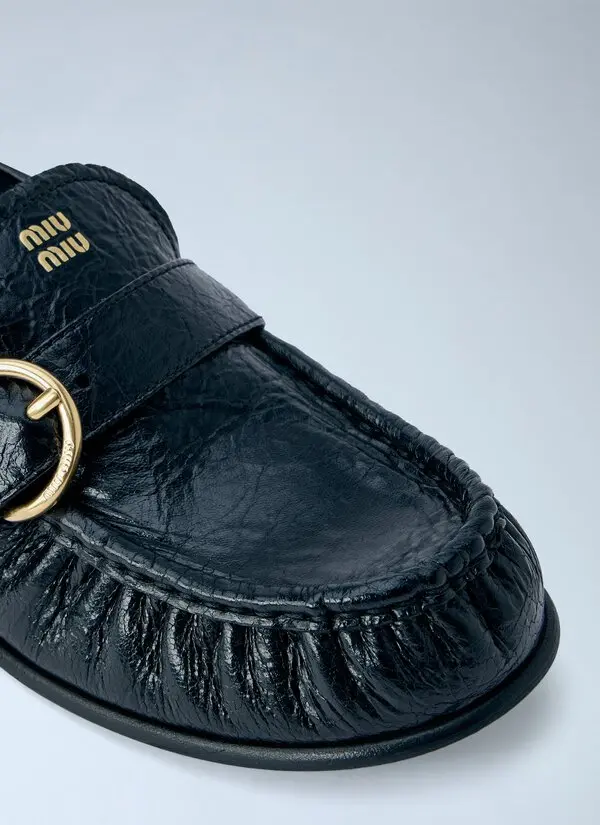 Miu Miu Leather Loafers With Buckle Detail