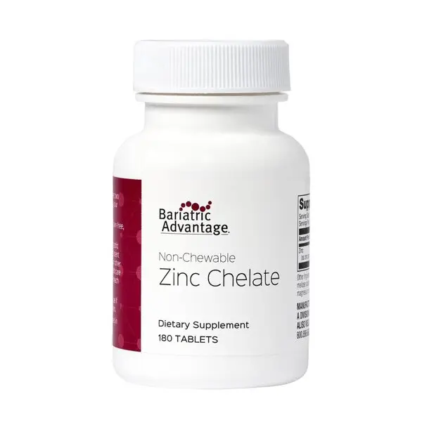 BARIATRIC ADVANTAGE Non Chewable Zinc Chelate Highly Absorbable Zing Arginine And Glycine Tablets For Bariatric Surgery Patients - No Color