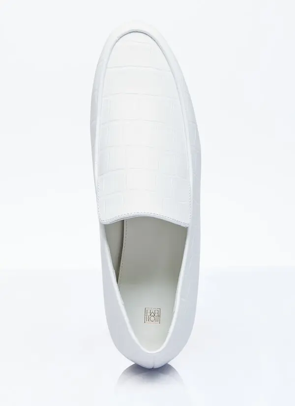 TOTEME Croco Oval Loafers