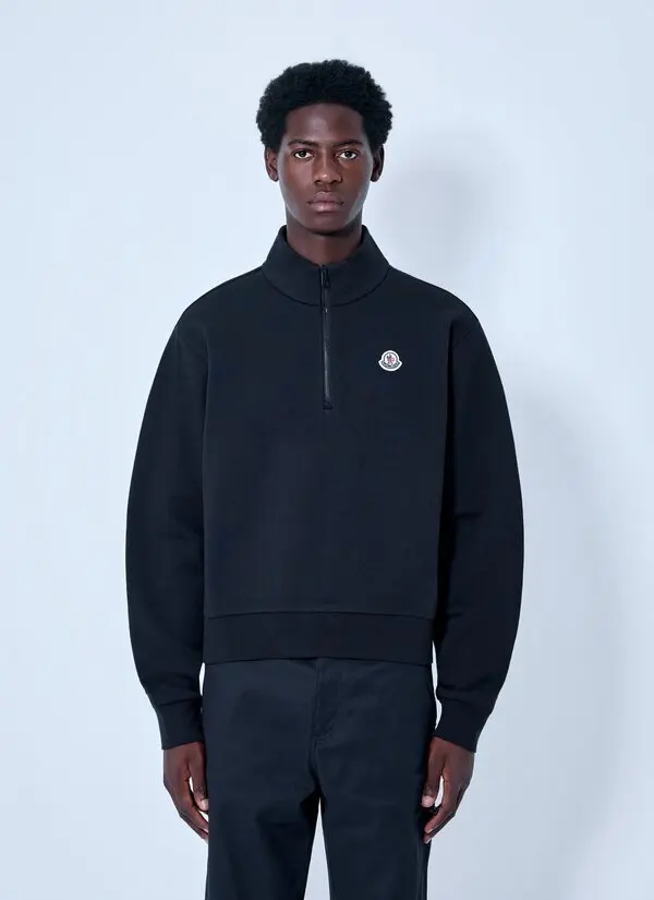 Moncler Half-zip Sweatshirt With Logo Patch