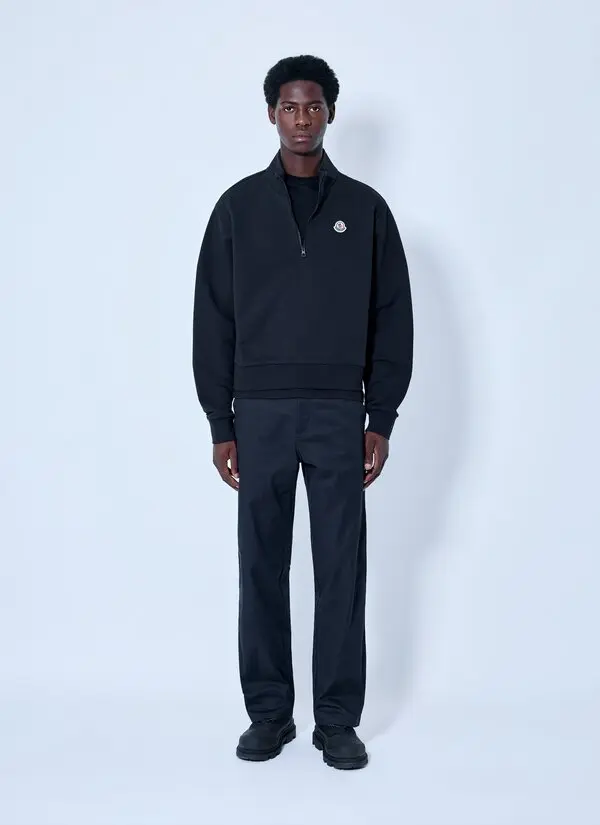 Moncler Half-zip Sweatshirt With Logo Patch