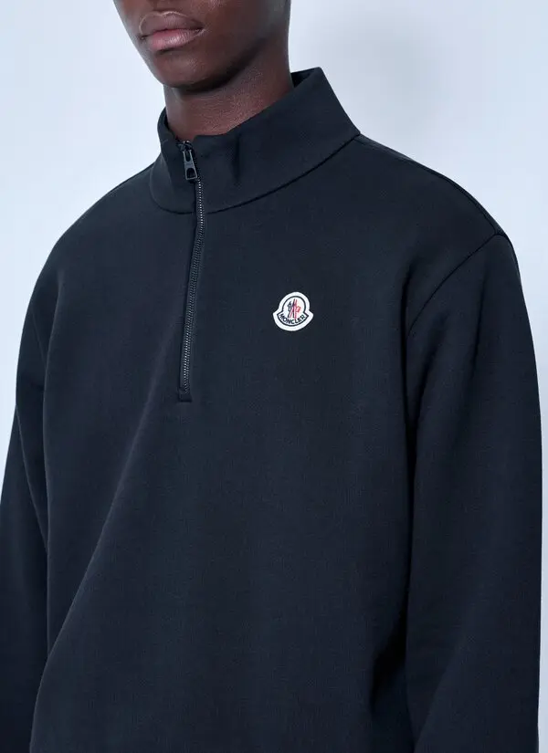 Moncler Half-zip Sweatshirt With Logo Patch
