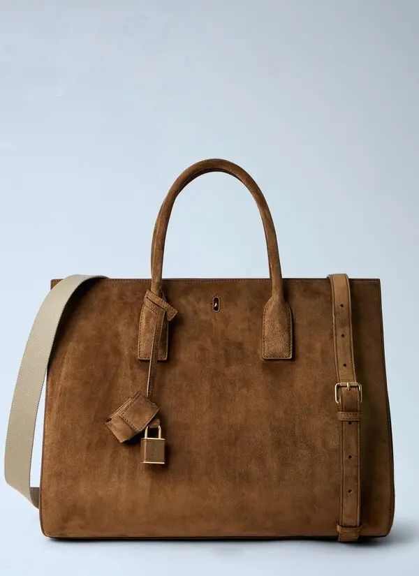 Saint Laurent Sac De Jour Suede Handbag