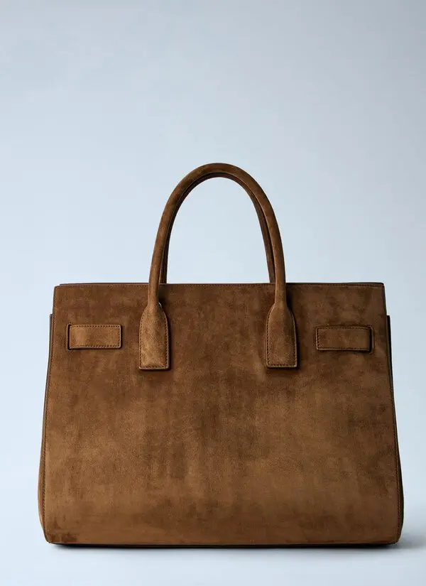 Saint Laurent Sac De Jour Suede Handbag