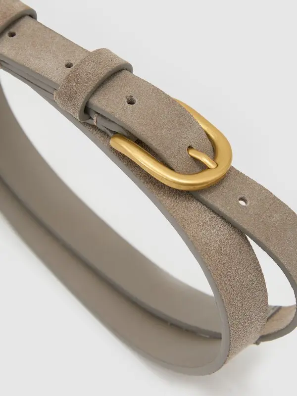 REISS Cynthia Suede Tie Curved-buckle Belt