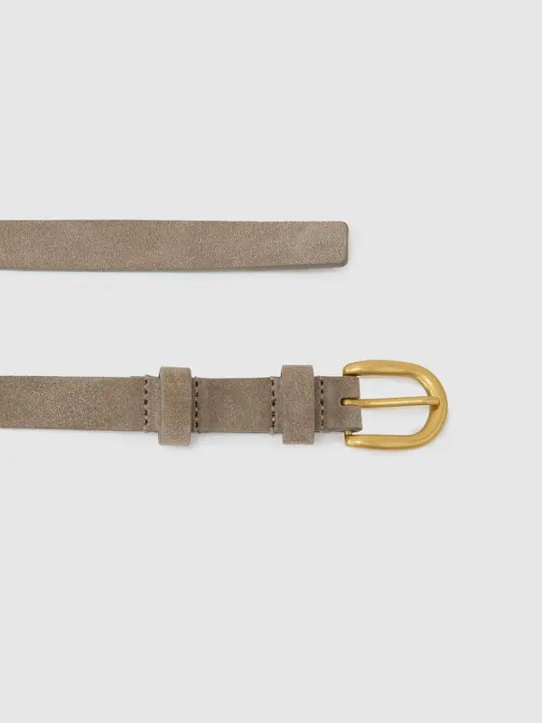 REISS Cynthia Suede Tie Curved-buckle Belt