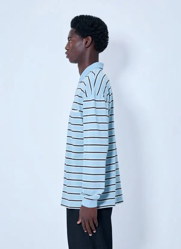 Bottega Veneta Striped Cotton-piqué Polo Shirt