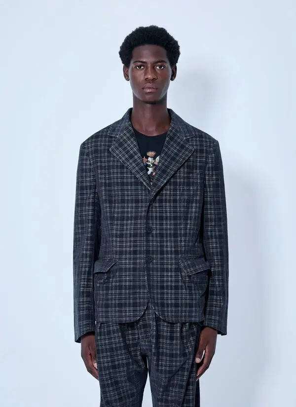 VIVIENNE WESTWOOD Checked Cotton Blazer - Gray