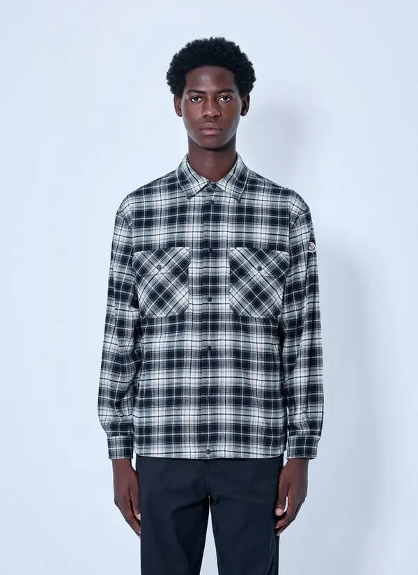 Moncler Check Patterned Cotton Shirt