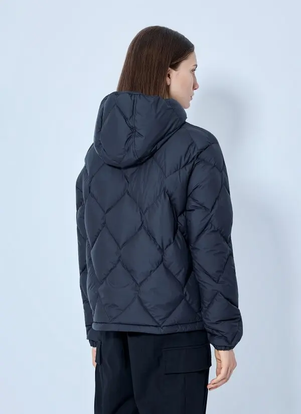 Moncler Arvouin Hooded Diamond-quilted Short Down Jacket - Black