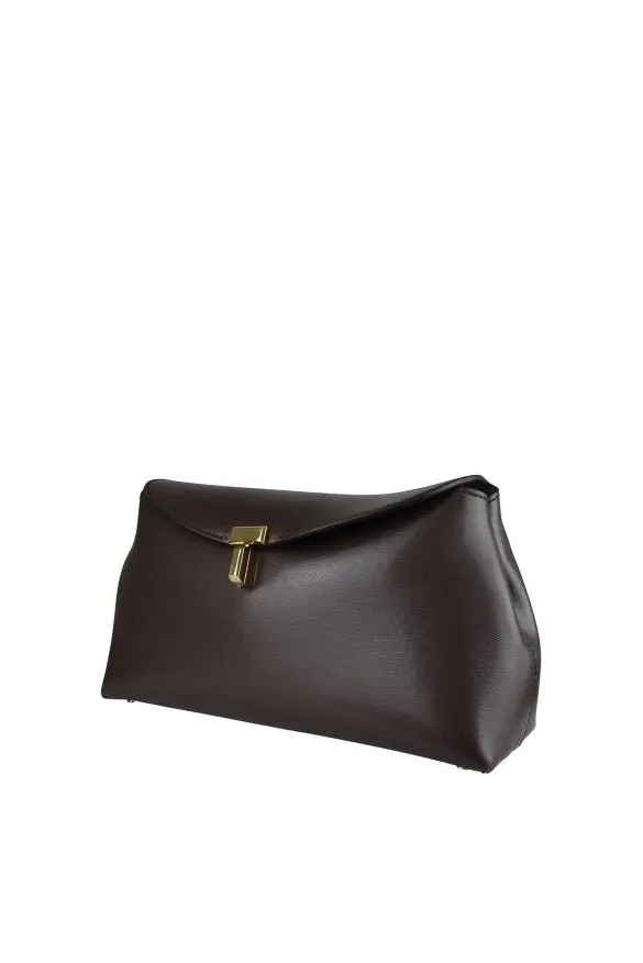 TOTEME T-lock Clutch - Brown