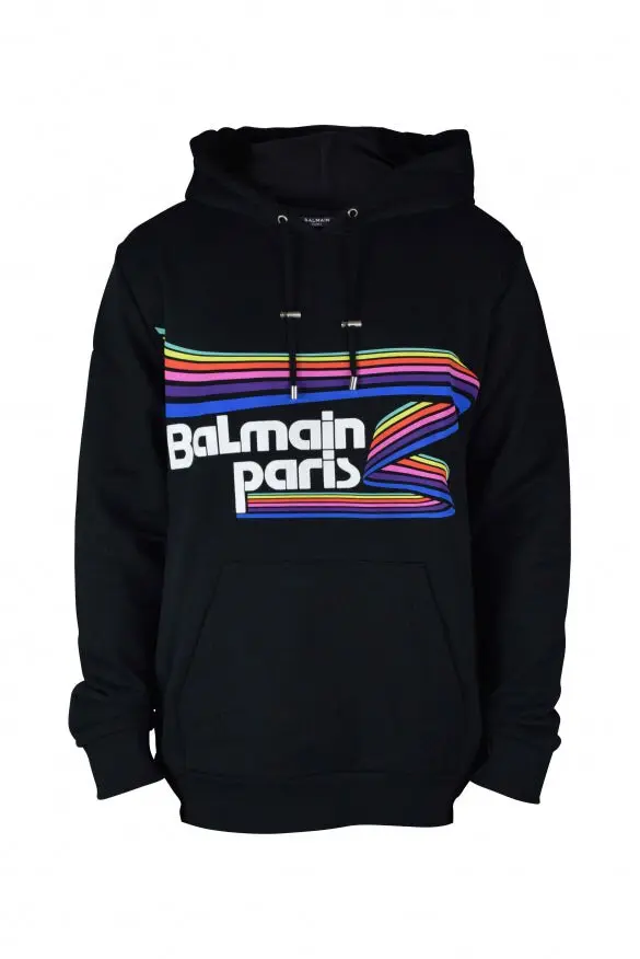 Balmain Logo Print Cotton Hoodie