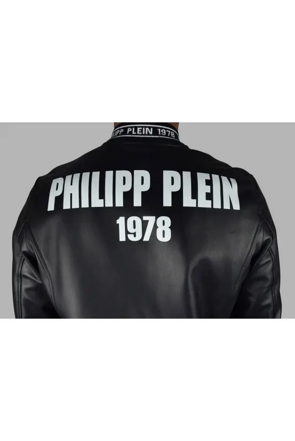 Philipp Plein Leather Bomber Jacket