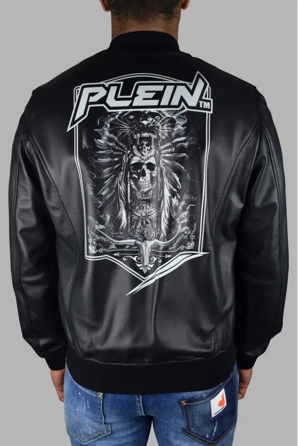 Philipp Plein Leather Bomber Jacket
