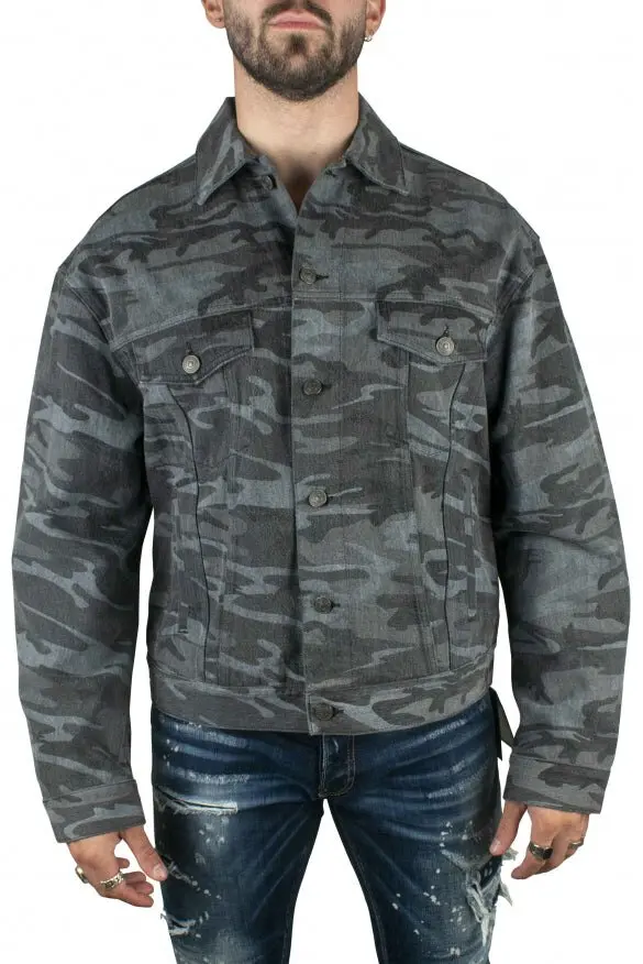 Balenciaga Camouflage Print Denim Jacket
