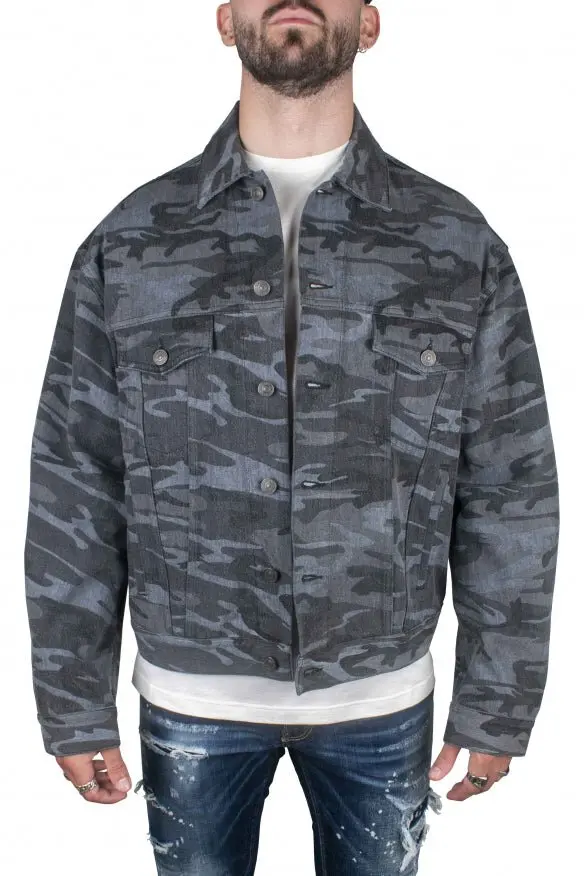 Balenciaga Camouflage Print Denim Jacket