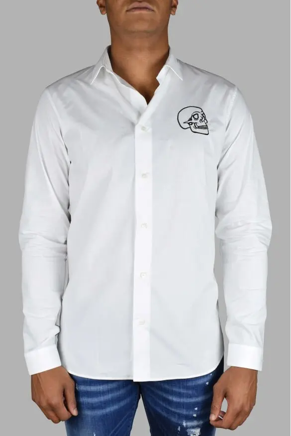Philipp Plein Gold Cut Ls Skull Shirt