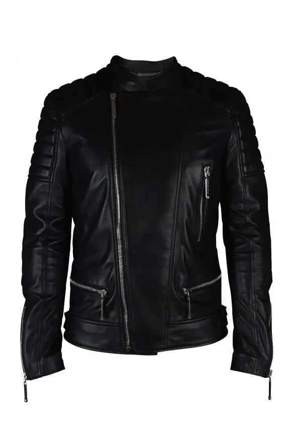 Philipp Plein Leather Biker Jacket