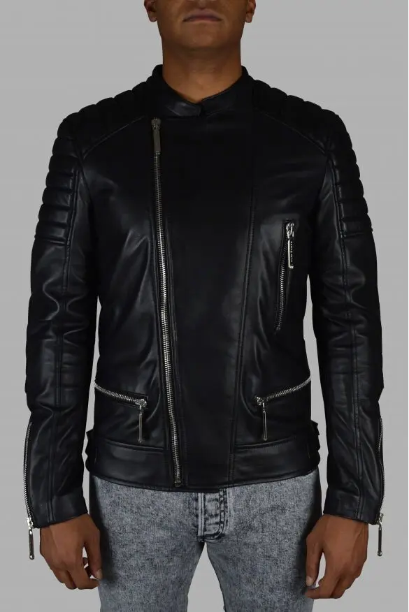 Philipp Plein Leather Biker Jacket