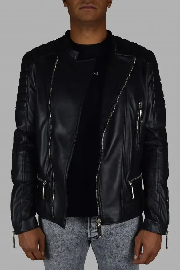 Philipp Plein Leather Biker Jacket