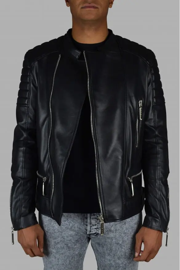 Philipp Plein Leather Biker Jacket