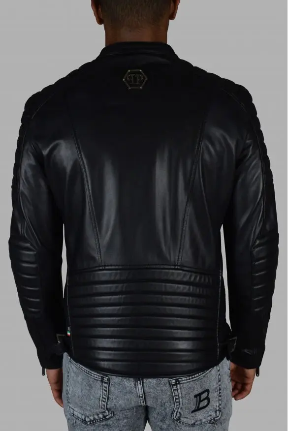 Philipp Plein Leather Biker Jacket