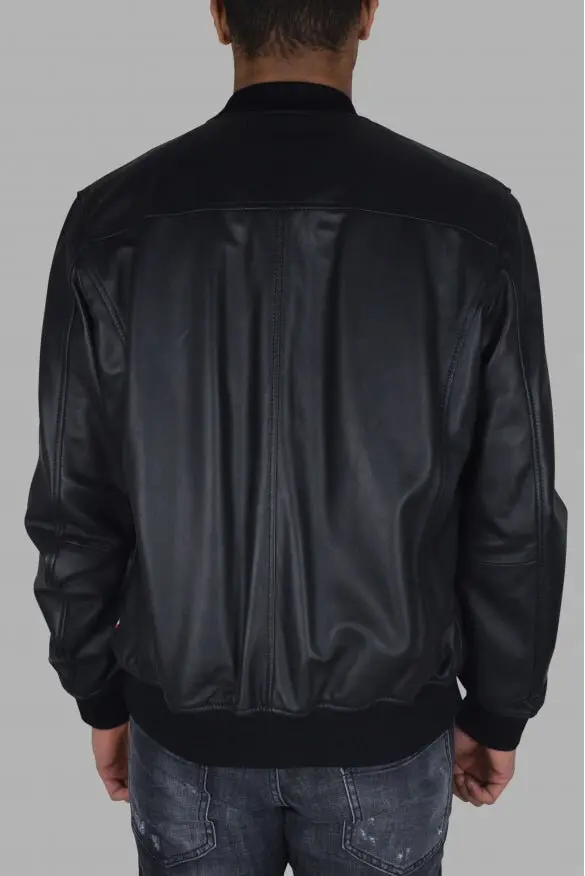 Philipp Plein Leather Bomber Jacket