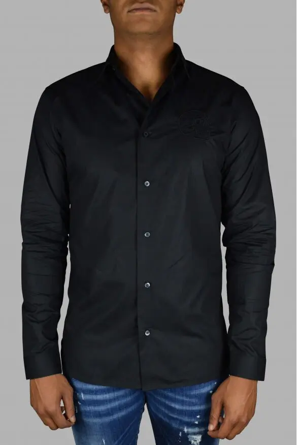 Philipp Plein Gold Cut Ls Skull Shirt