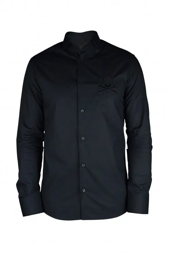 Philipp Plein Diamond Cut Ls Skull Shirt