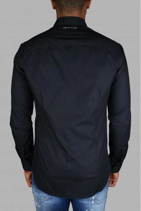 Philipp Plein Diamond Cut Ls Skull Shirt