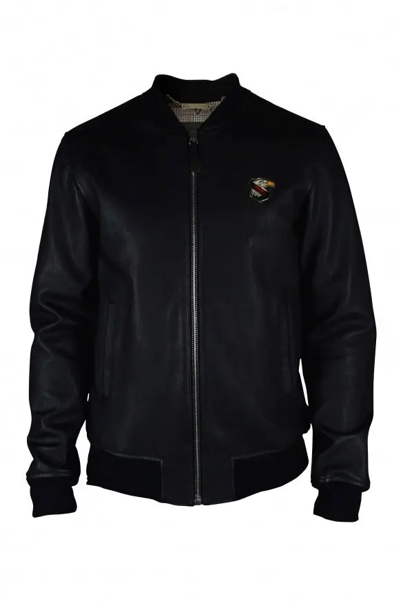 Philipp Plein Leather Bomber Jacket