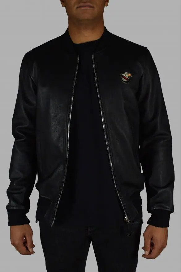Philipp Plein Leather Bomber Jacket